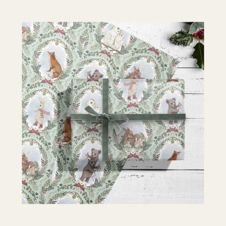 Christmas Animals Wrapping Paper - Hot Custom Boxes