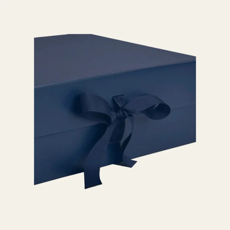 Navy Blue A6 Square Magnetic Boxes With Changeable Ribbon - Hot Custom ...