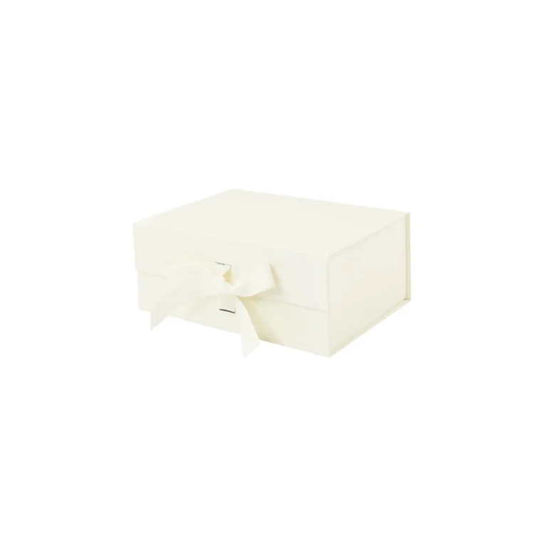 Ivory A5 Deep Magnetic Boxes With Changeable Ribbon - Hot Custom Boxes