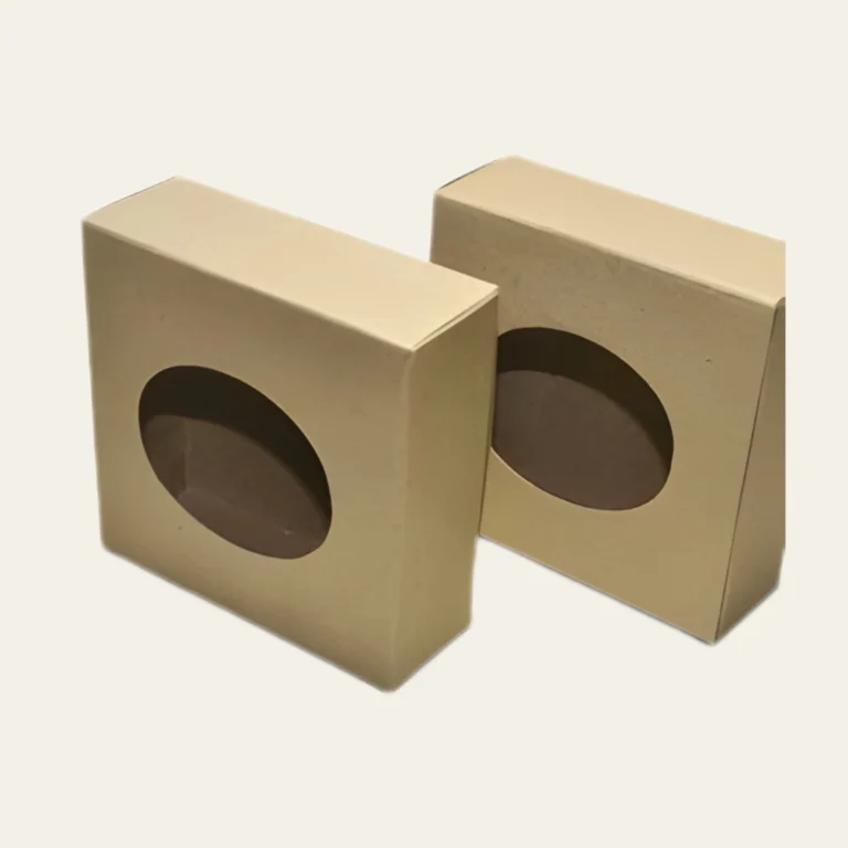 Kraft Square Soap Boxes with Round Window - Hot Custom Boxes