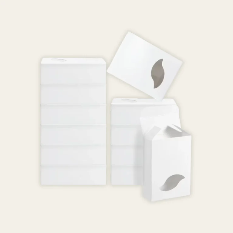 White Medium Soap Boxes with Leaf Window - Hot Custom Boxes