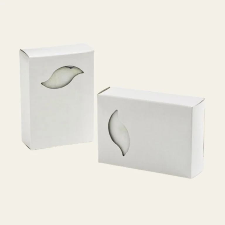 White Medium Soap Boxes with Leaf Window - Hot Custom Boxes