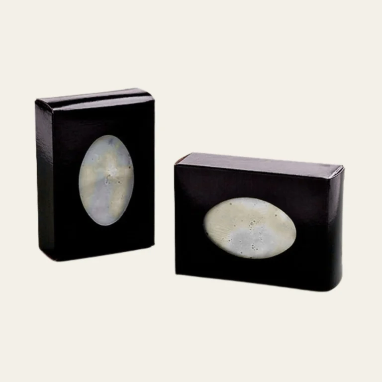 Large Black Soap Boxes Wholesale | Oval Window Soap Packaging