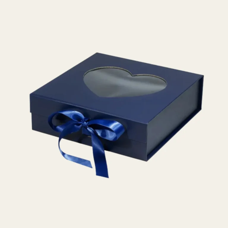 Navy Blue A5 Square Magnetic Boxes With Changeable Ribbon - Hot Custom ...