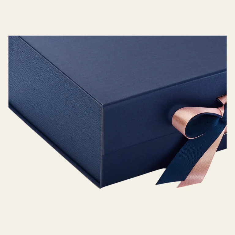 Navy Blue A5 Deep Magnetic Boxes With Changeable Ribbon - Hot Custom Boxes