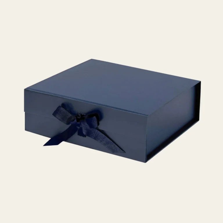 Navy Blue A5 Deep Magnetic Boxes With Changeable Ribbon - Hot Custom Boxes