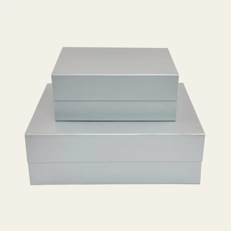 Pearl Silver A5 Deep Magnetic Boxes Wholesale | Custom Magnetic Boxes