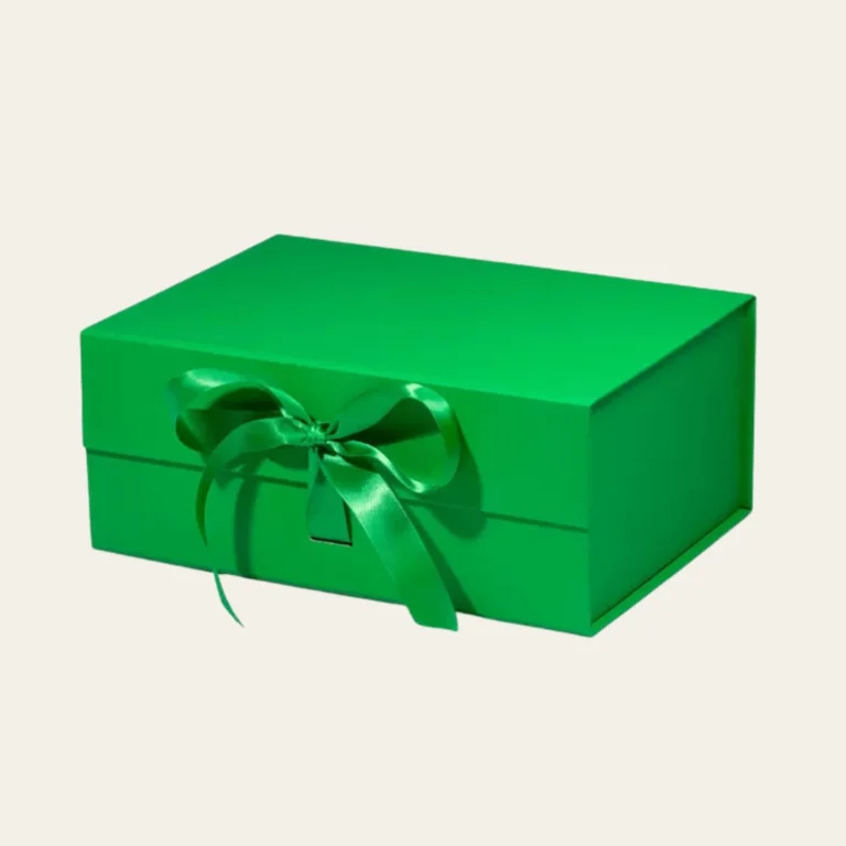 Green A5 Deep Magnetic Boxes With Changeable Ribbon - Hot Custom Boxes