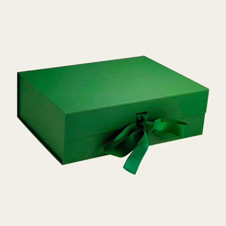 Green A5 Deep Magnetic Boxes With Changeable Ribbon - Hot Custom Boxes