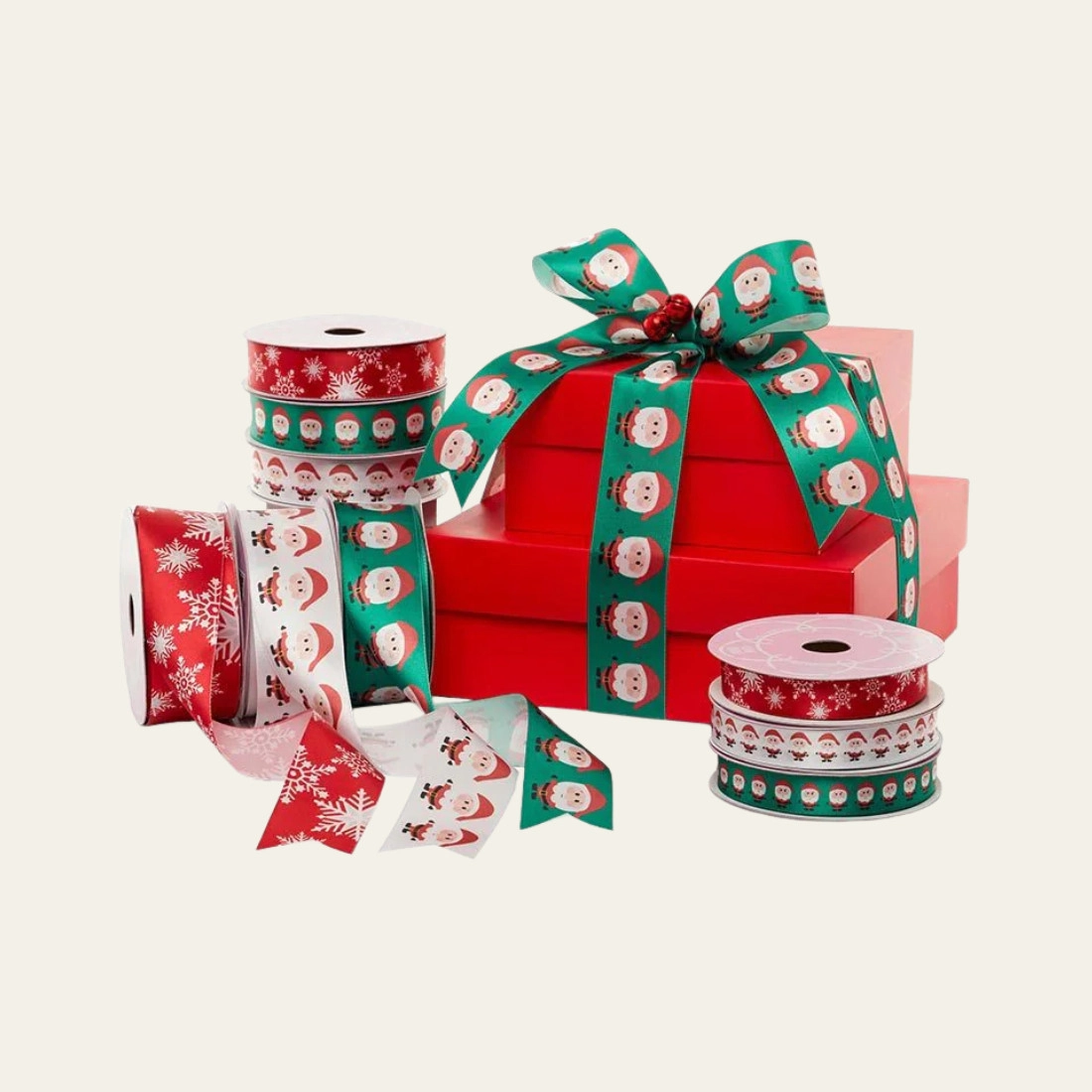 Patterned Satin Christmas Ribbon Wholesale - Hot Custom Boxes