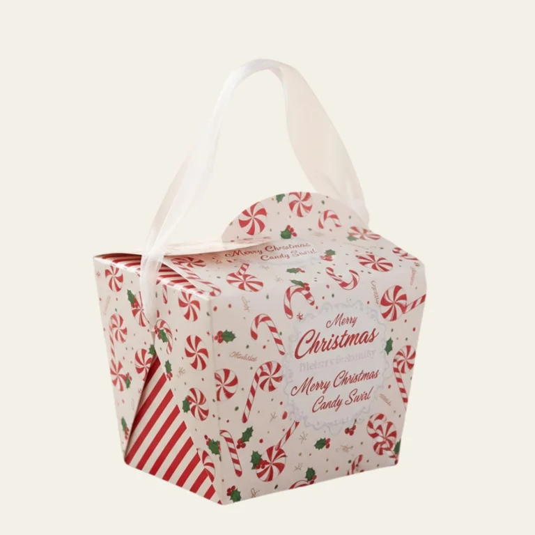 Merry Christmas Candy Swirl Gable Boxes - Hot Custom Boxes