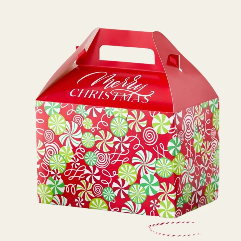 Merry Christmas Candy Swirl Gable Boxes - Hot Custom Boxes