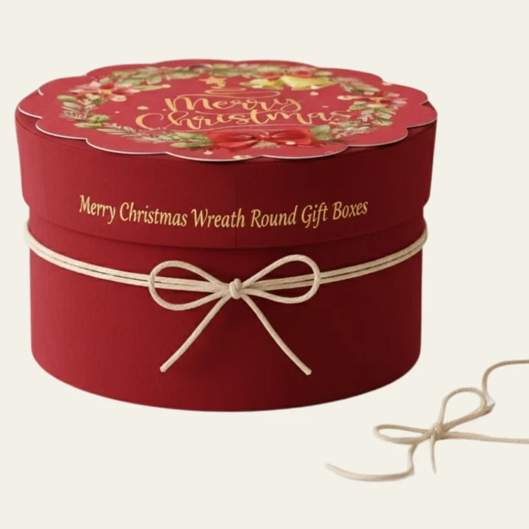 Merry Christmas Wreath Round Gift Boxes - Hot Custom Boxes