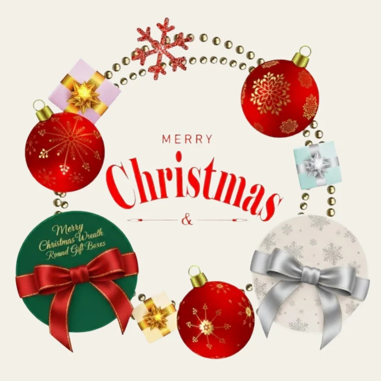 Merry Christmas Wreath Round Gift Boxes - Hot Custom Boxes