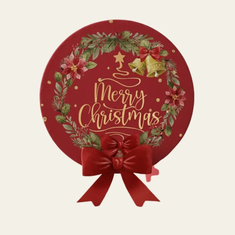 Merry Christmas Wreath Round Gift Boxes - Hot Custom Boxes