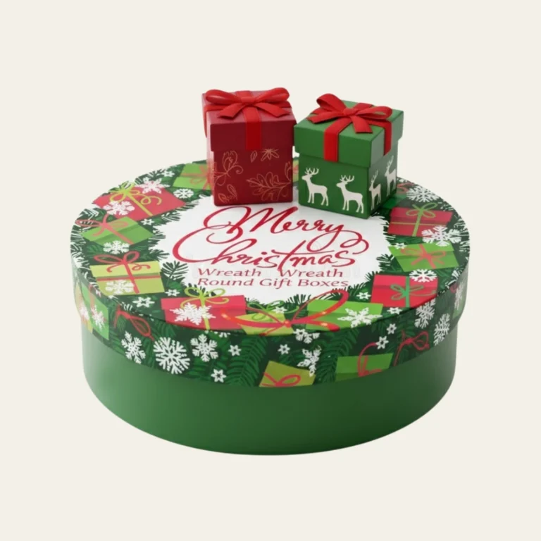 Merry Christmas Wreath Round Gift Boxes - Hot Custom Boxes