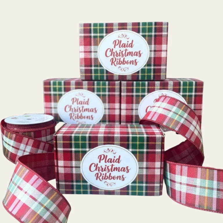 Buy Plaid Christmas Ribbons Online | Hot Custom Boxes