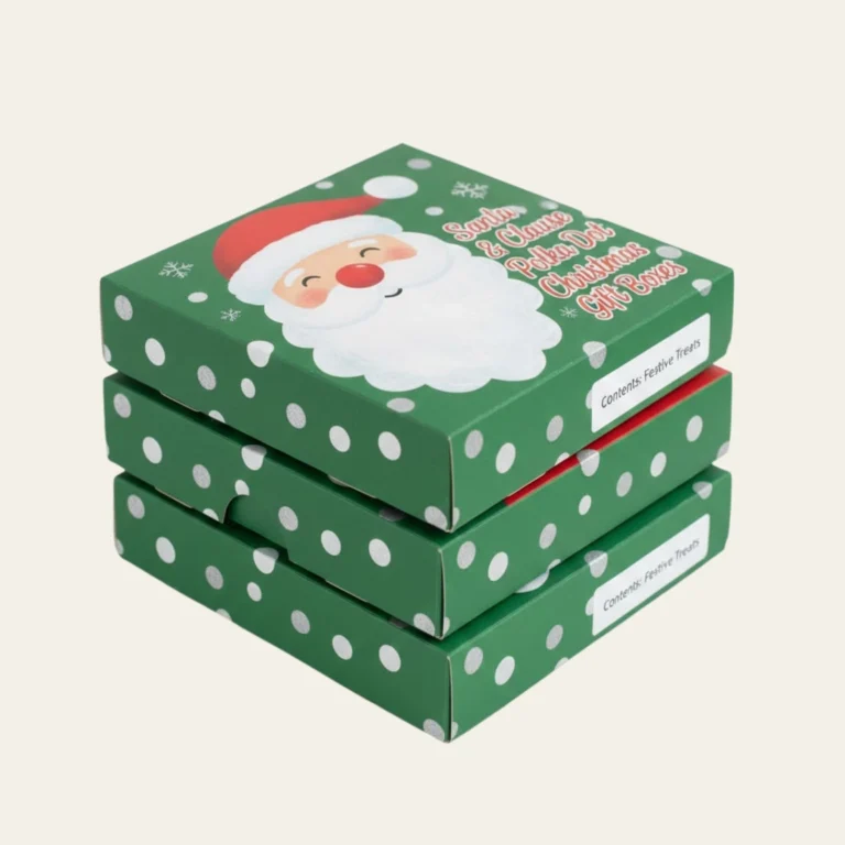 Santa Clause & Polka Dot Christmas Gift Boxes - Hot Custom Boxes