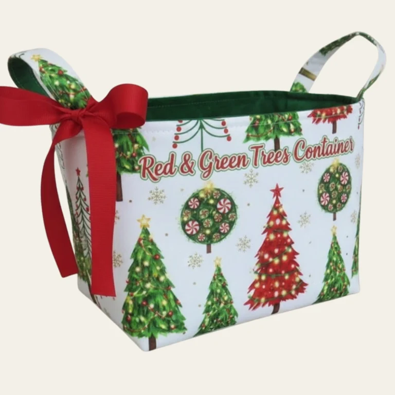 Red & Green Christmas Trees Container - Hot Custom Boxes