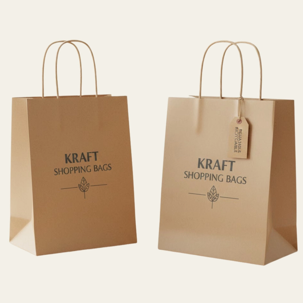 Premium Kraft Shopping Bags Wholesale - Hot Custom Boxes