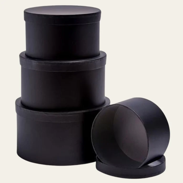 Buy Black Round Boxes Wholesale | Custom Black Round Packaging