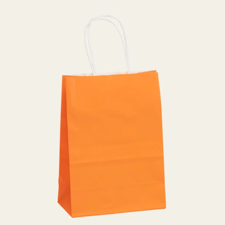 Buy Orange Paper Bags - Custom Paper Packaging Bags