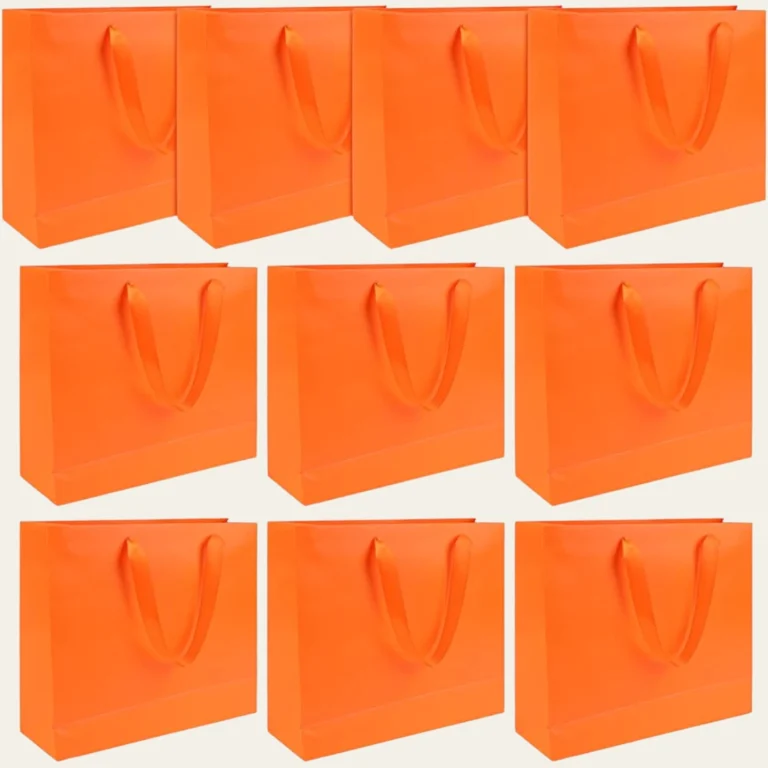 Buy Orange Paper Bags - Custom Paper Packaging Bags