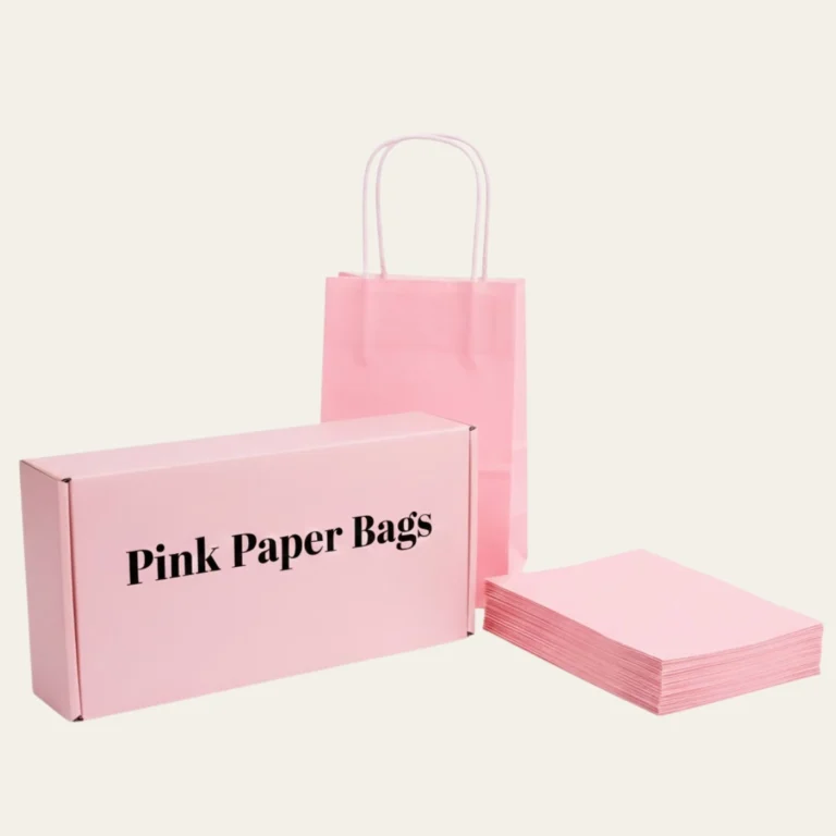 Buy Pink Paper Bags - Custom Pink Paper Packaging Bags