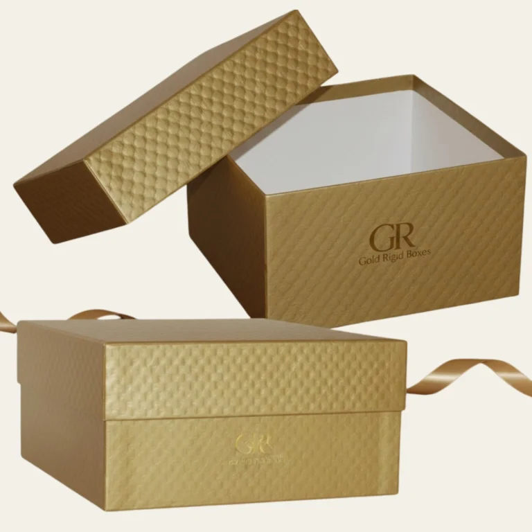 Gold Rigid Boxes | Custom Gold Rigid Packaging Wholesale