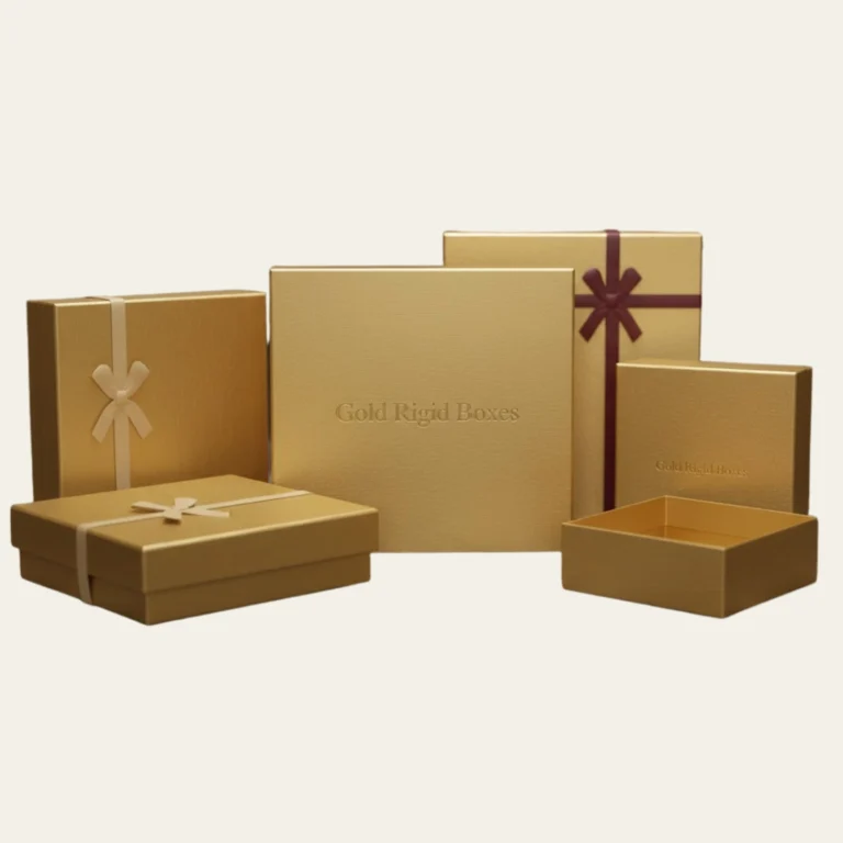 Gold Rigid Boxes | Custom Gold Rigid Packaging Wholesale