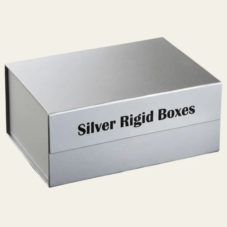 Custom Silver Rigid Boxes | Silver Rigid Packaging Wholesale with Logo