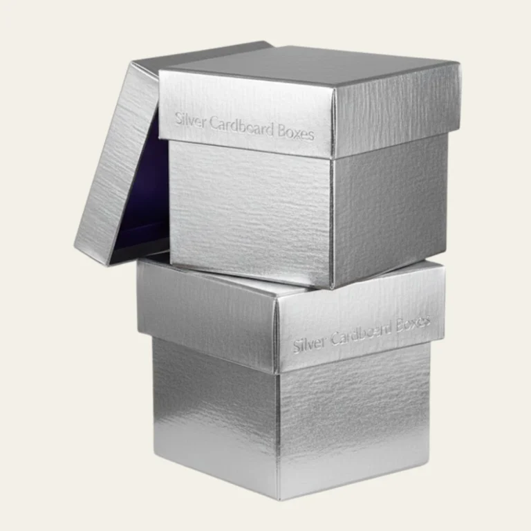 Silver Cardboard Boxes | Custom Silver Cardboard Packaging Wholesale