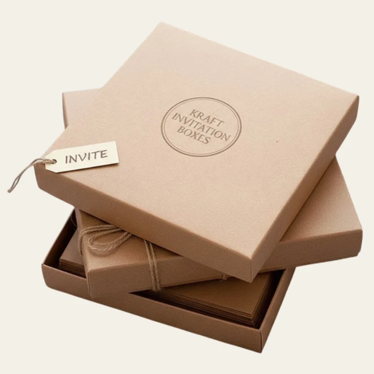 Buy Kraft Invitation Boxes - Custom Kraft Invitation Packaging Wholesale